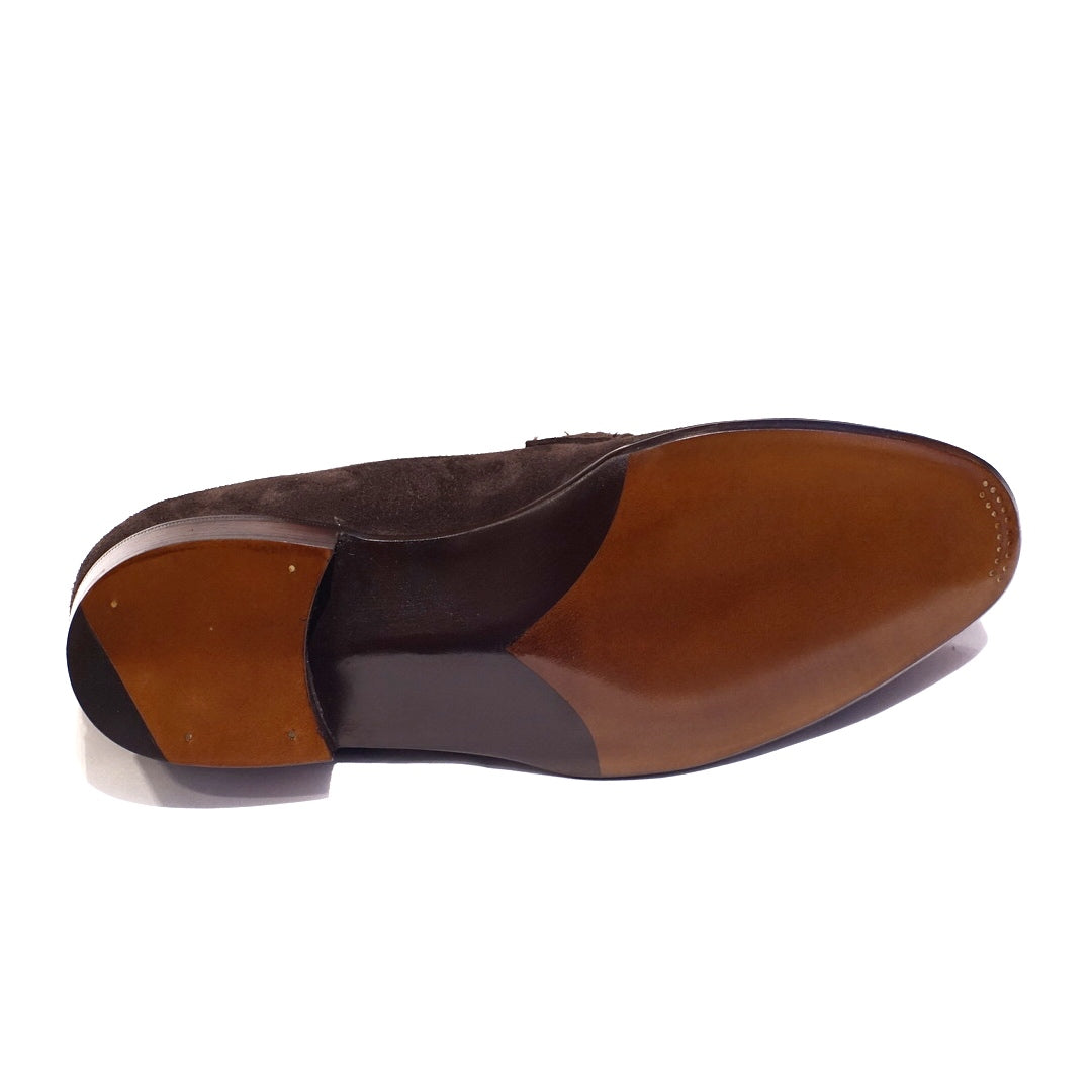 GEORGE CLEVERLEY / THE COLONY DARK BROWN BUCKSKIN LOAFERS – COLONY CLOTHING